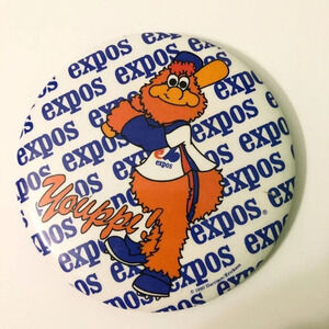 Other | Vintage 198 Expos Mascot Youppi Baseball Pin Back Button | Poshmark
